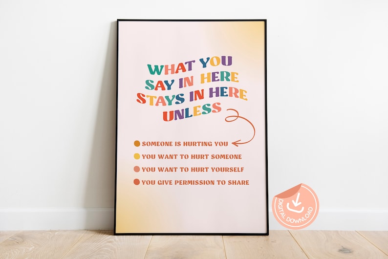 Confidentiality Agreement Sign: Therapy Office Decor (digital Download ...