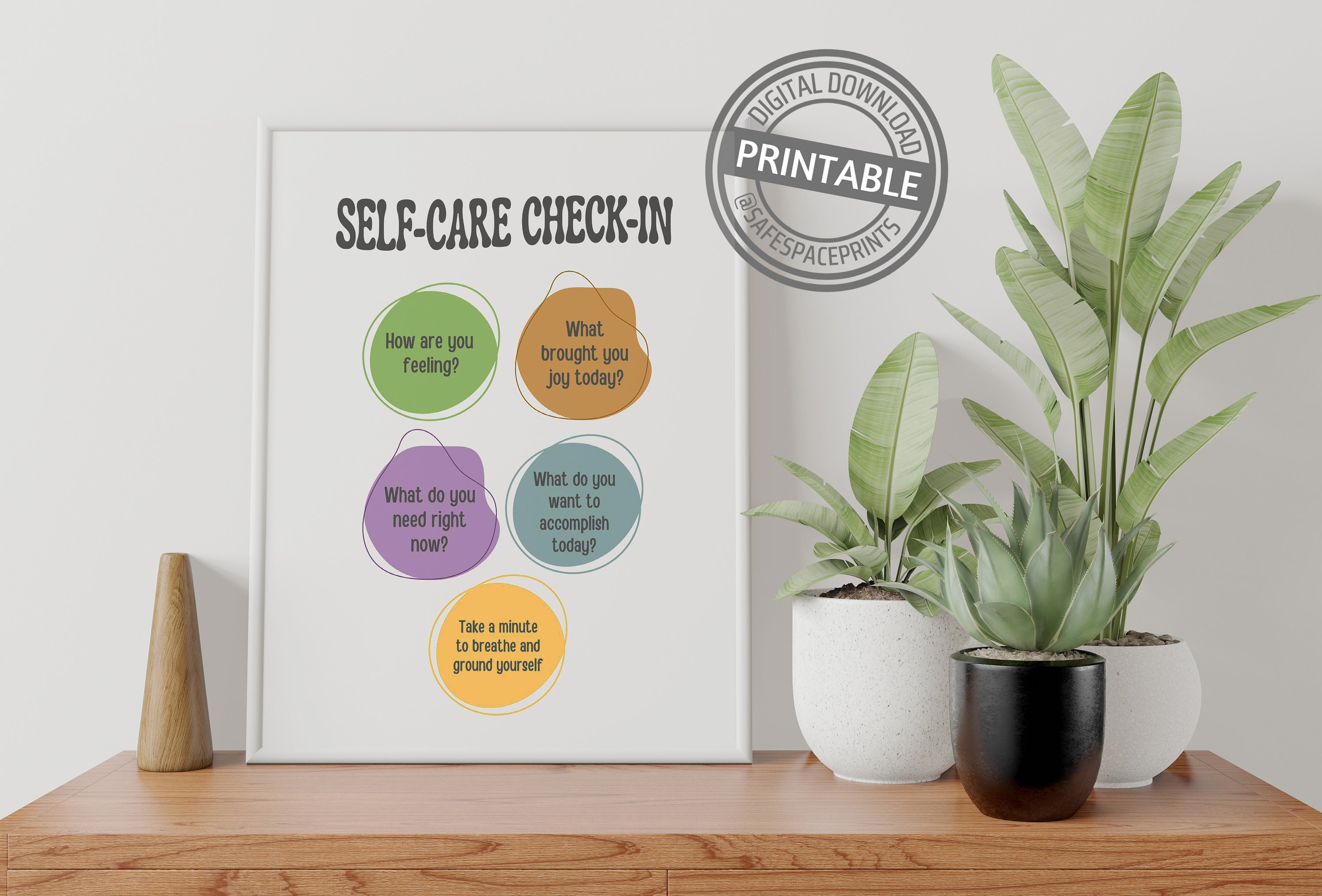 Daily Check-in Printable Poster Self-care Self-awareness - Etsy