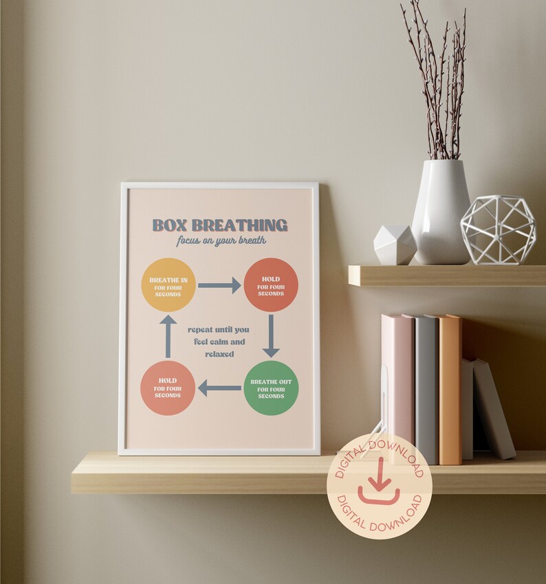 Mental Health Poster Box Breathing Printable Poster Therapy - Etsy