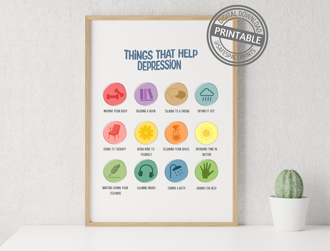 Depression Awareness Printable Poster, Mental Health Printable, School ...