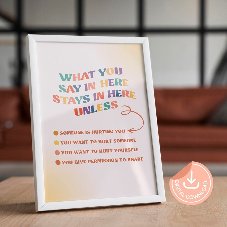 Confidentiality Agreement Sign, Therapy Office Decor, School Counselor ...