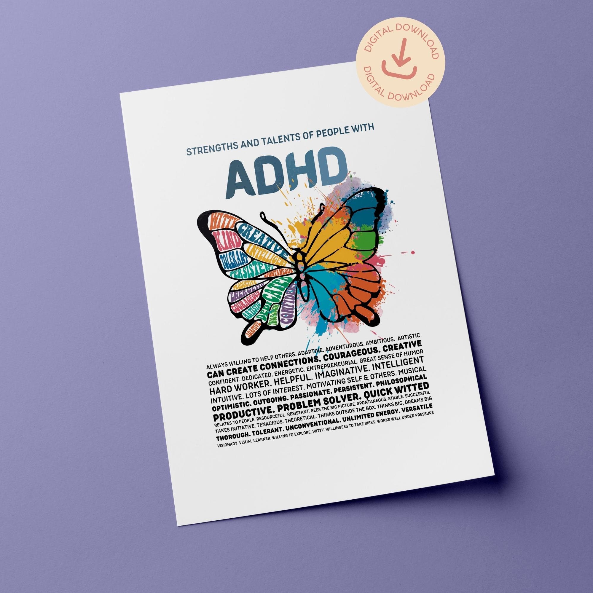 ADHD Poster Printable ADHD Wall Art Therapist School - Etsy Australia