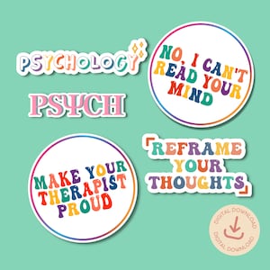 Psychology Stickers, Mental Health Stickers, Psychology Gifts ...