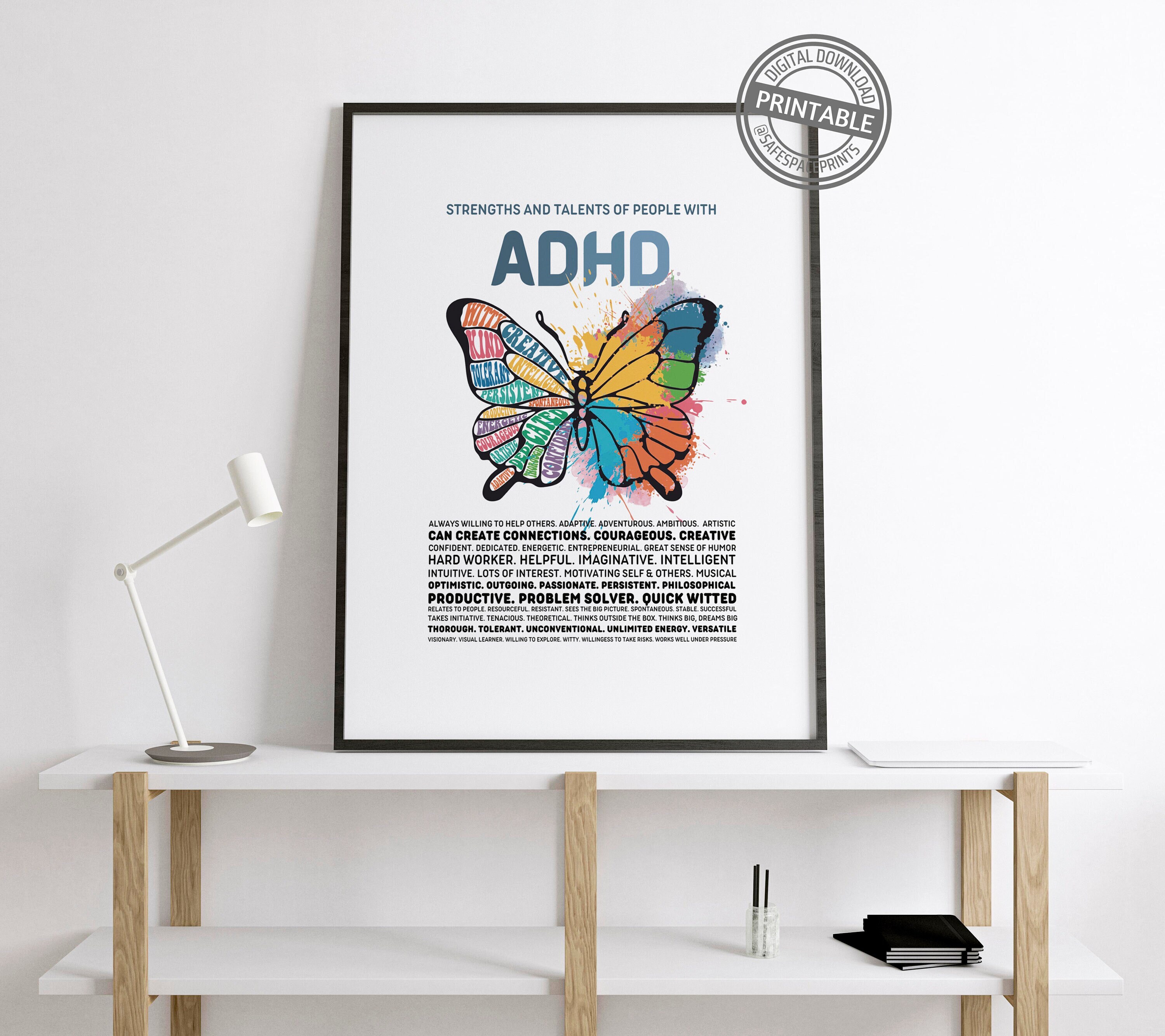 ADHD Poster Printable ADHD Wall Art Therapist School - Etsy Australia