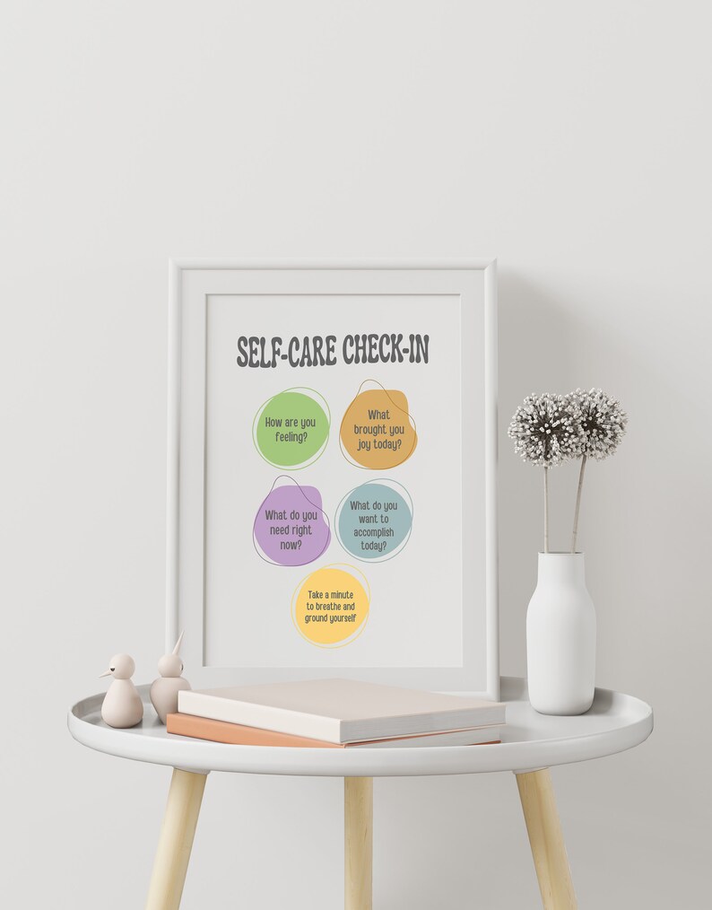 Daily Check-in Printable Poster Self-care Self-awareness - Etsy