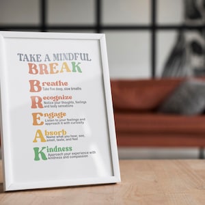 Mental Health Printable Poster, Mindfulness Poster, Therapy Office Wall ...