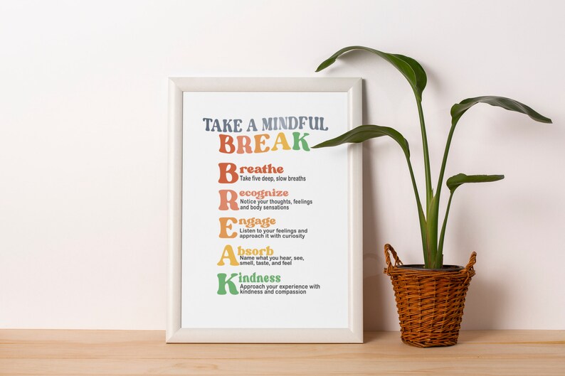 Mental Health Printable Poster Mindfulness Poster Therapy - Etsy