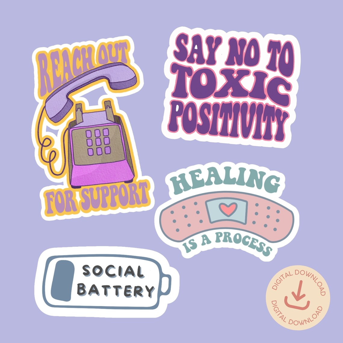 Printable Mental Health Awareness Stickers Laptop Stickers - Etsy