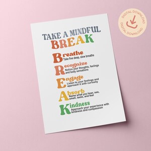 Mental Health Printable Poster, Mindfulness Poster, Therapy Office Wall ...