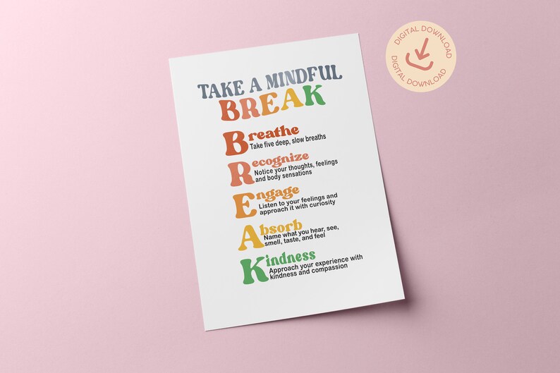 Mental Health Printable Poster Mindfulness Poster Therapy - Etsy