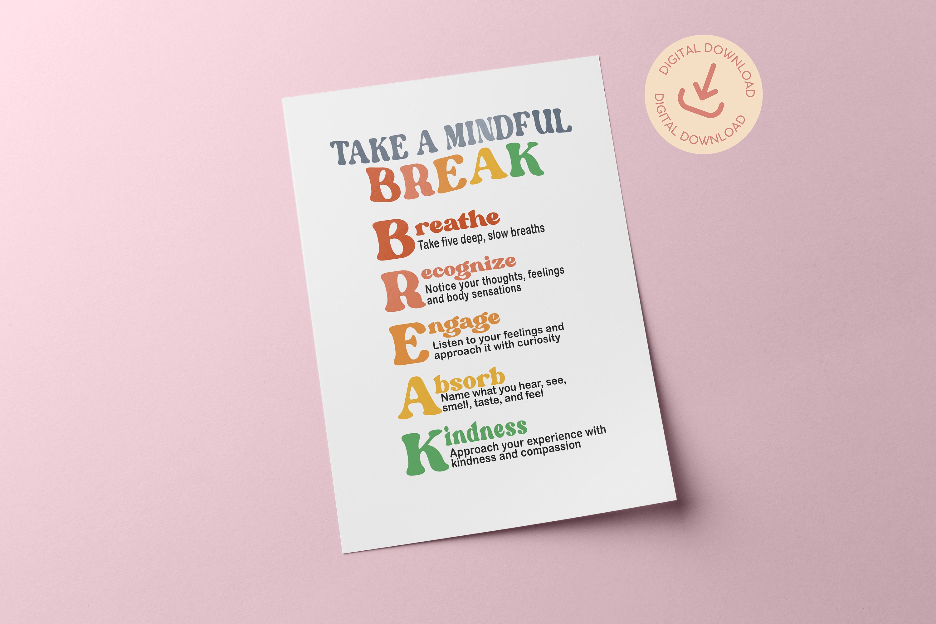 Mental Health Printable Poster Mindfulness Poster Therapy - Etsy