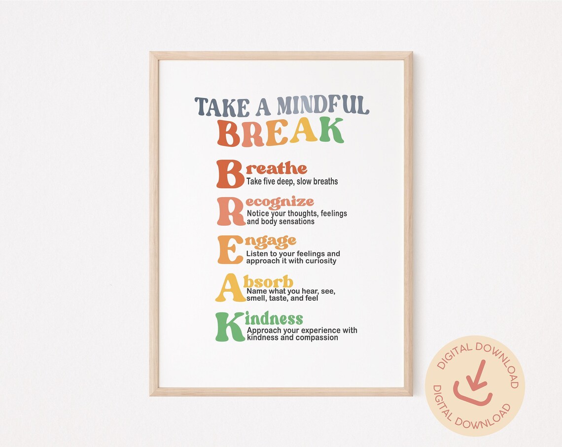 Mental Health Printable Poster Mindfulness Poster Therapy - Etsy