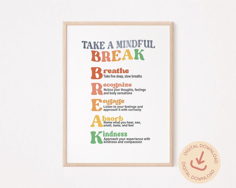 Mental Health Printable Poster Mindfulness Poster Therapy - Etsy