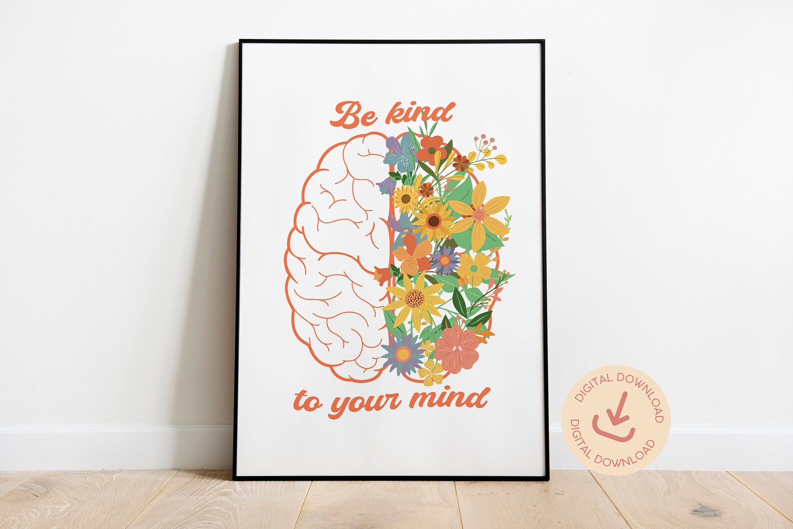 Be Kind to Your Mind, Mental Health Printable, Therapy Office Decor ...