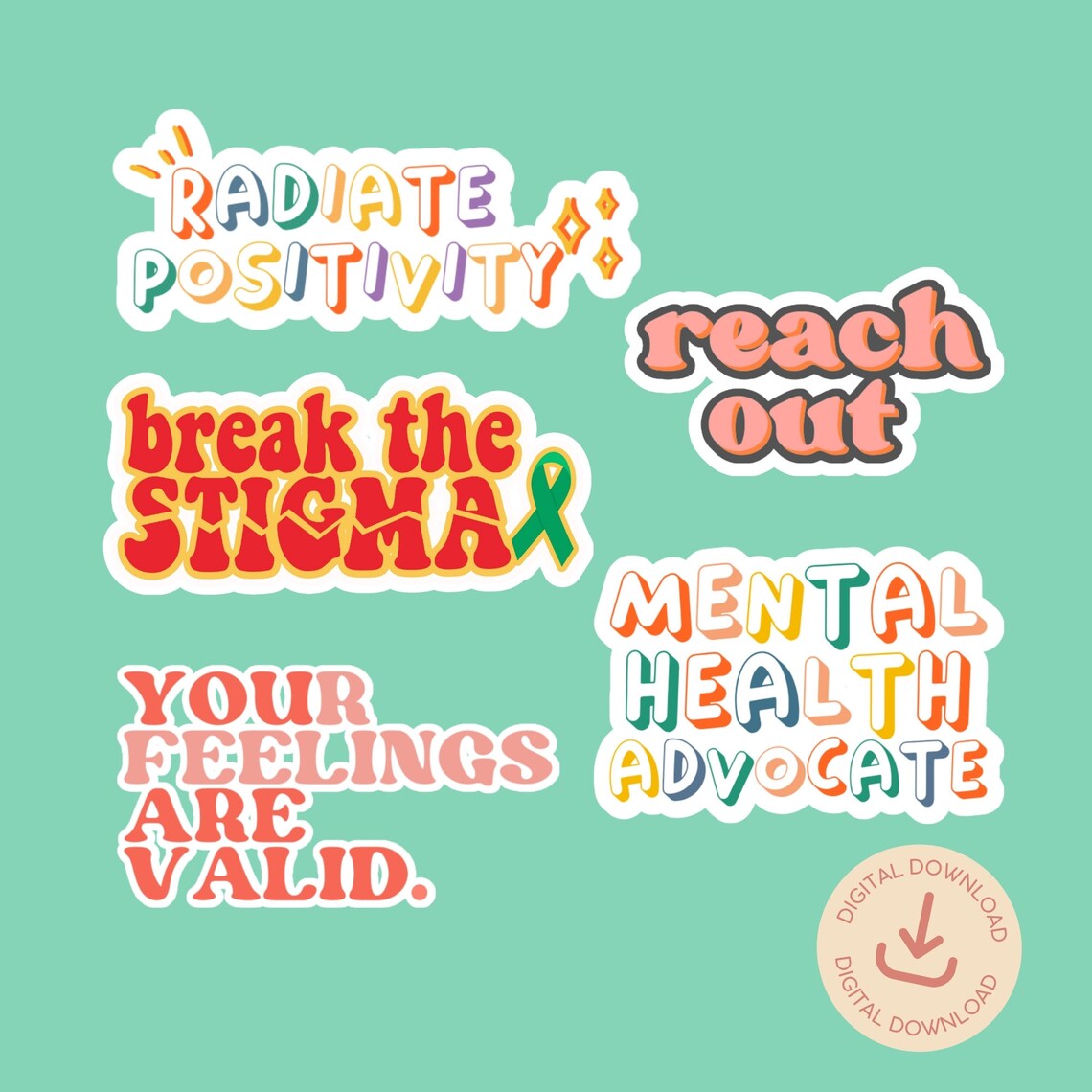 Printable Mental Health Awareness Stickers Laptop Stickers - Etsy