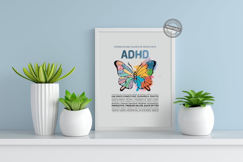 ADHD Poster Printable ADHD Wall Art Therapist School - Etsy