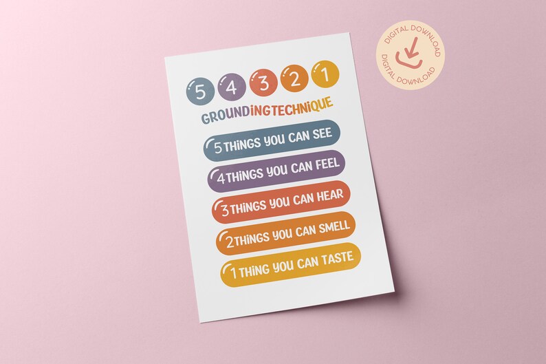 Grounding Technique Therapy Office Decor School Counselor - Etsy