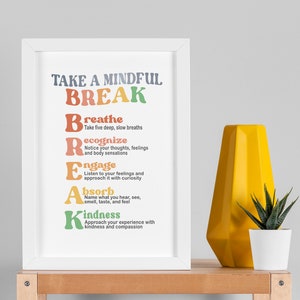 Mindful Break Poster: Therapy Office Decor (digital Download) - Etsy