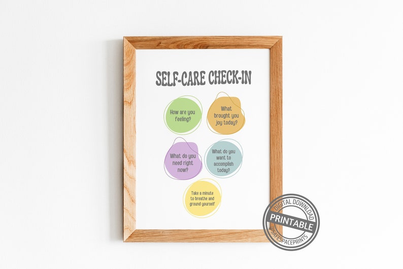 Daily Check-in Printable Poster Self-care Self-awareness - Etsy