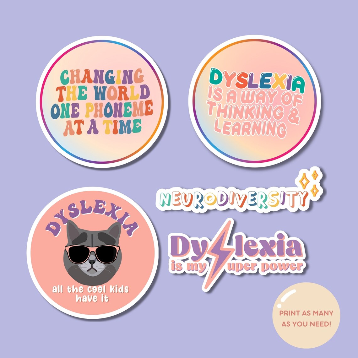 Dyslexia Stickers Neurodiversity Stickers Laptop Sticker - Etsy