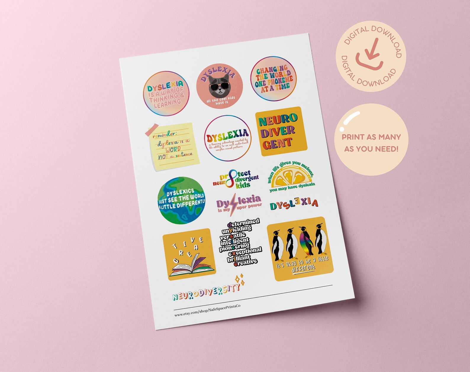 Dyslexia Stickers Neurodiversity Stickers Laptop Sticker - Etsy
