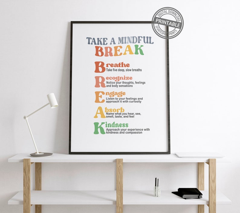 Mental Health Printable Poster Mindfulness Poster Therapy - Etsy