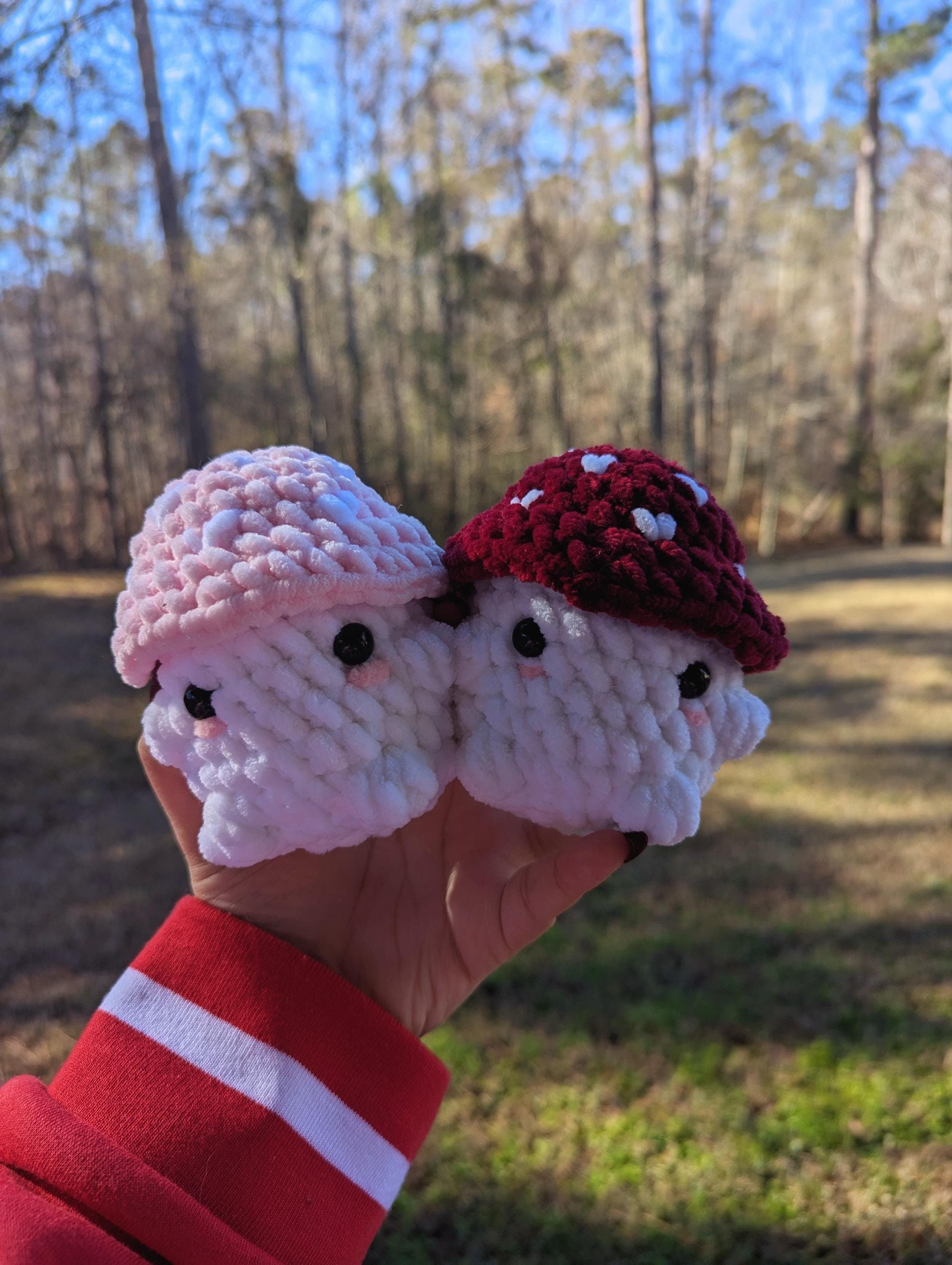 Crochet Mushroom Doll Set: Mini Heart-spotted Amigurumi Mushy Boys - Etsy