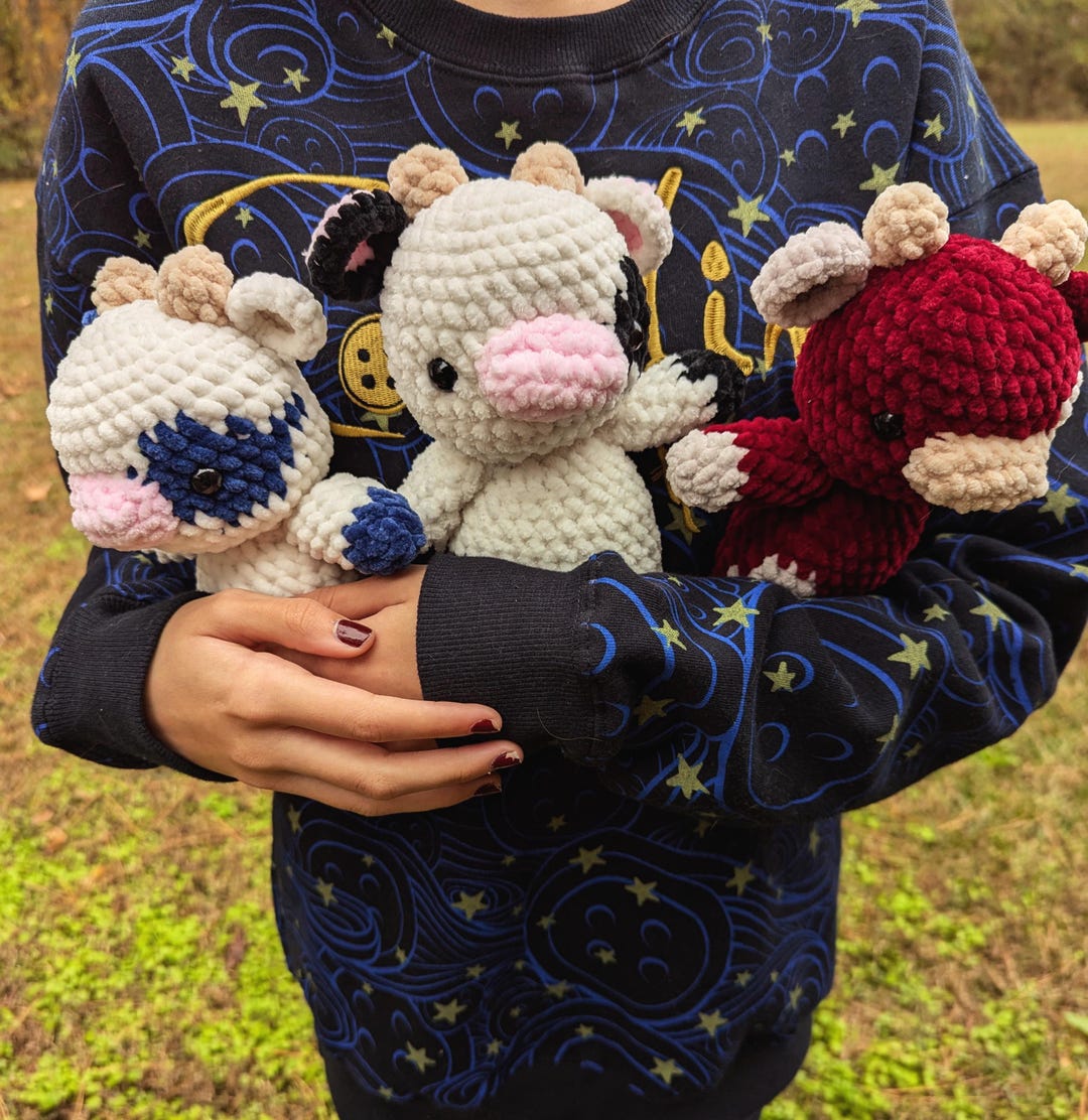 Handmade Crochet Custom Cottage Core Cow | Milk Blueberry Moo-shroom ...