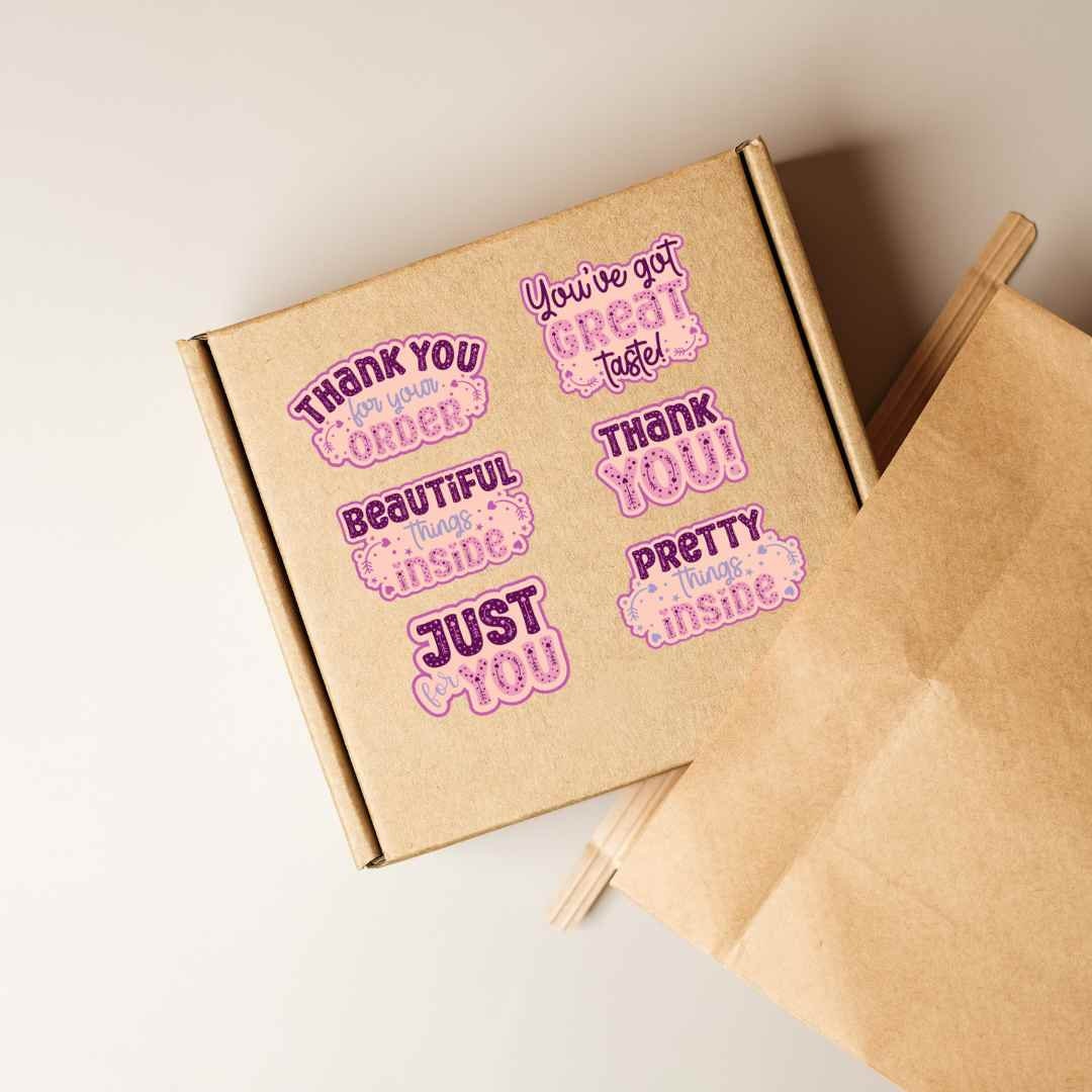 6pcs Stickers Thank You for Your Purchase Sticker SVG PNG - Etsy