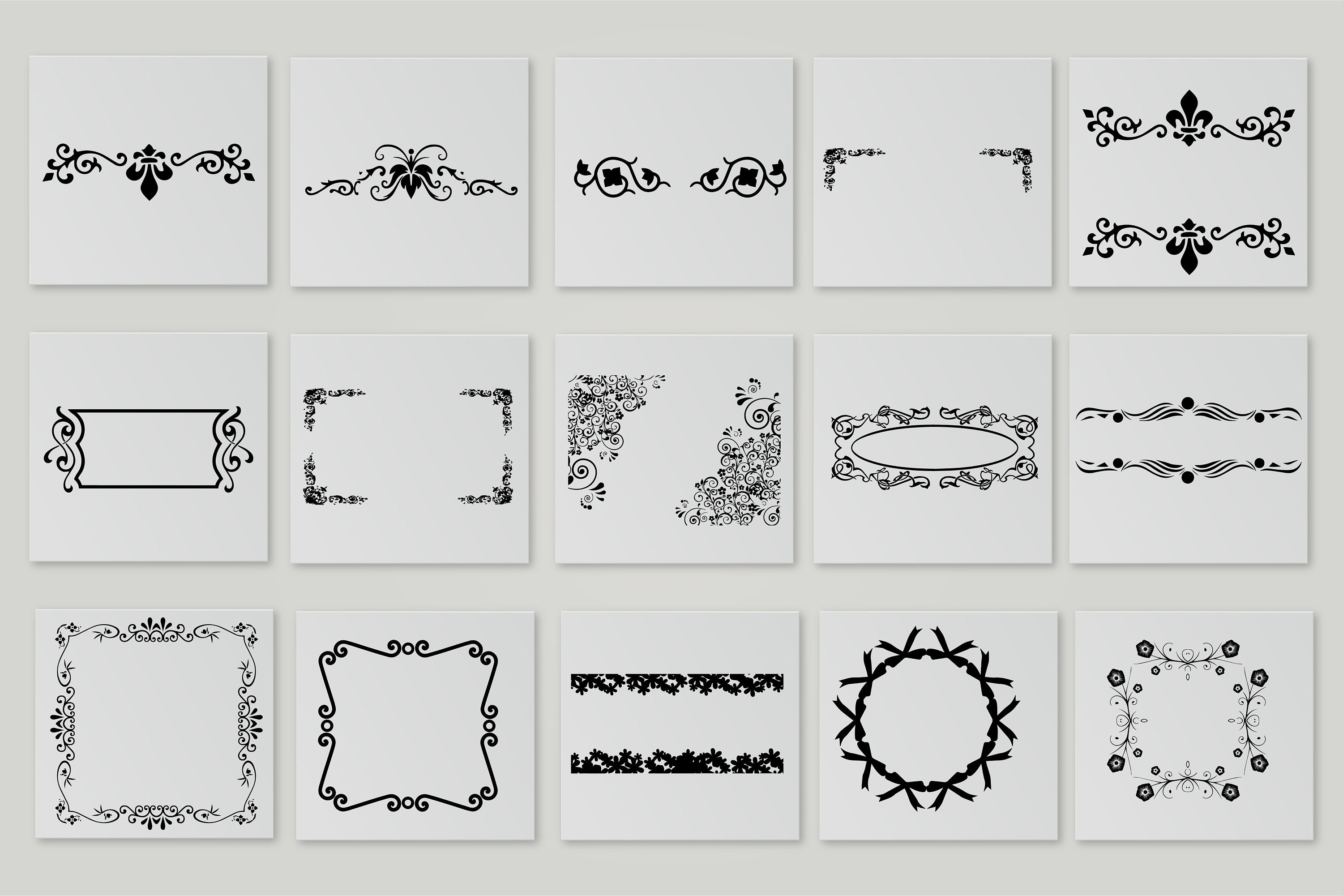 Decorative Lines SVG Bundle, Frame SVG Bundle, Vintage Frame Svg ...