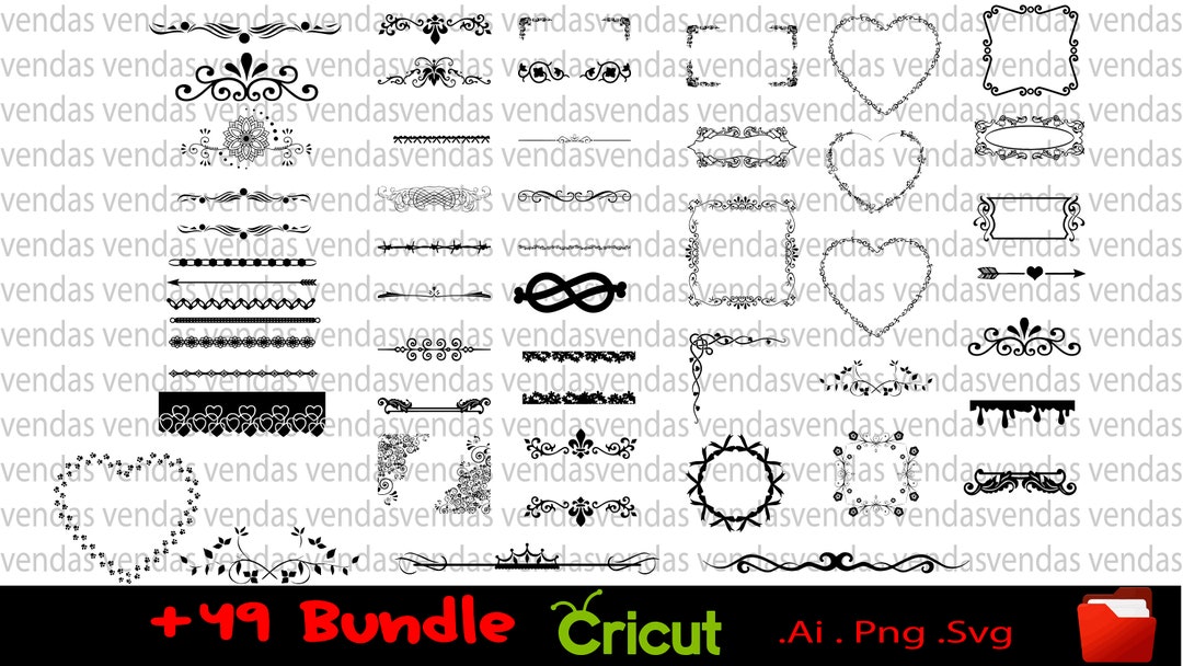 Decorative Lines Svg Bundle Frame Svg Bundle Vintage Frame Svg Floral Svg Flourish Svg Text