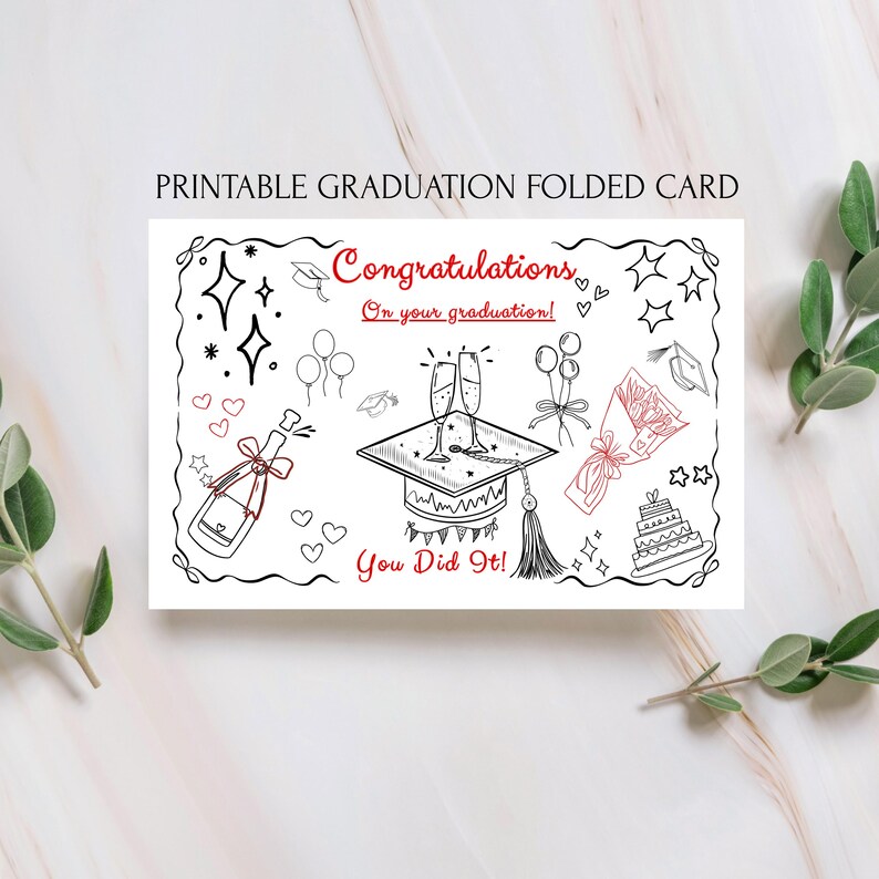 Doodle Graduation Card Printable | Congratulations on Your Graduation ...