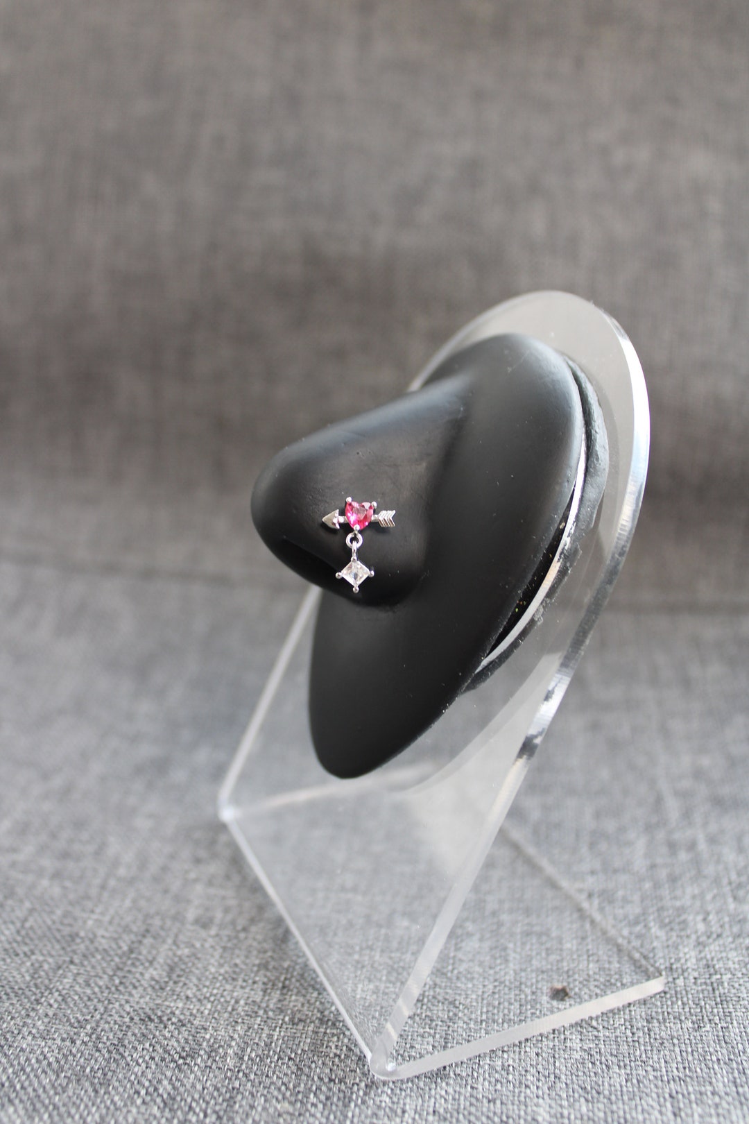 Heart Struck Nose Ring | Silver, Dangle Nose Rings | Surgical Steel ...