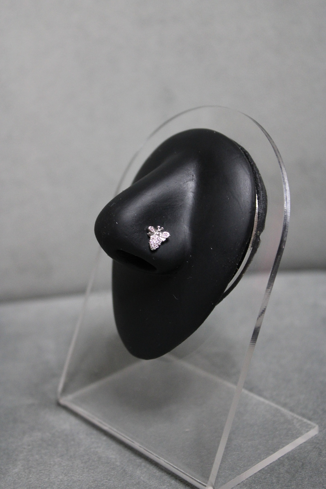 Lady Bug Nose Ring Nose Ring Stud Pink CZ surgical Steel 20G L Shaped ...