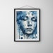 Abstract Woman Silhouette Wall Art Print, Blue Abstract Printable Wall ...