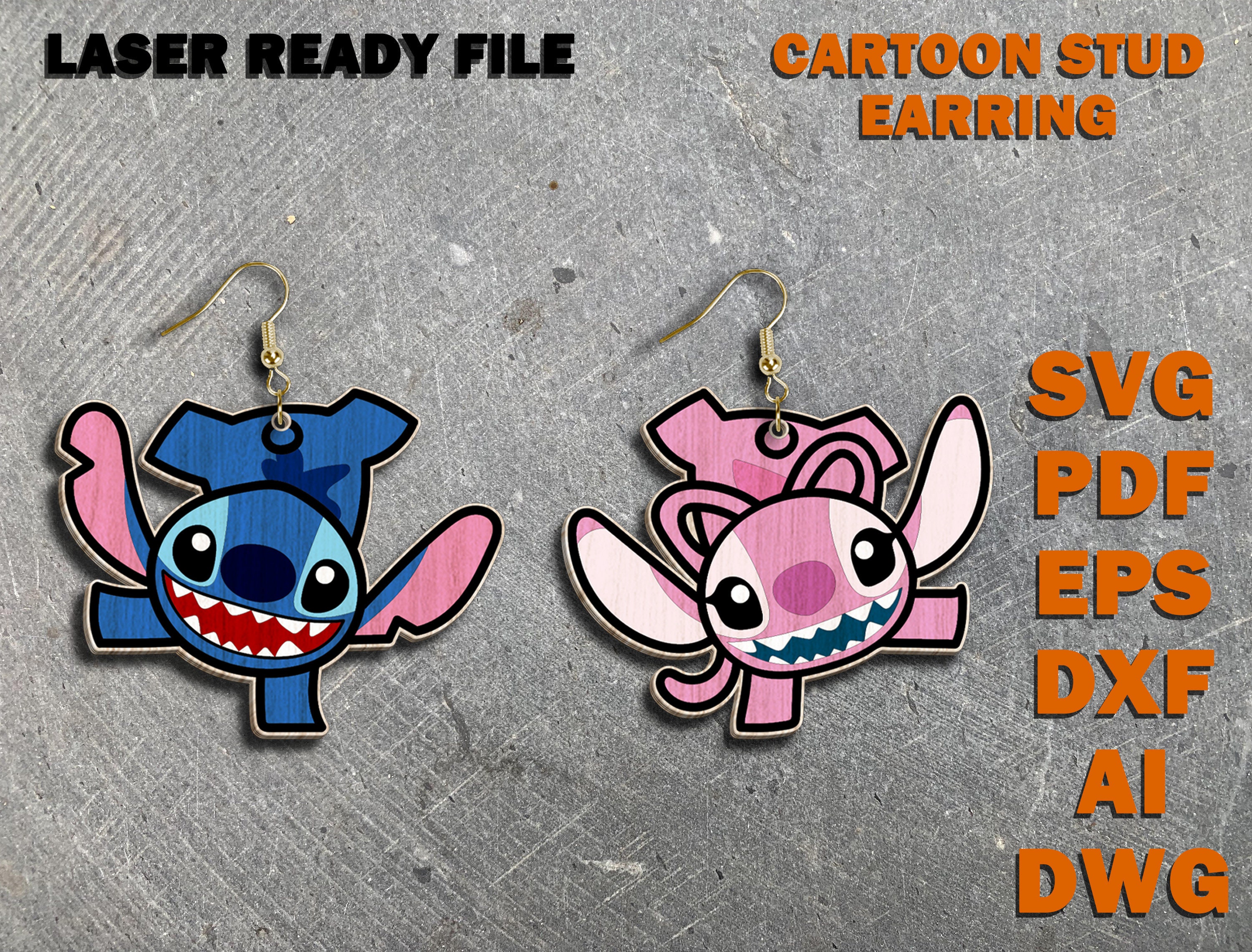 Cartoon Stud Earrings Svg Bundle Animal Earrings Svg Earring - Etsy Canada