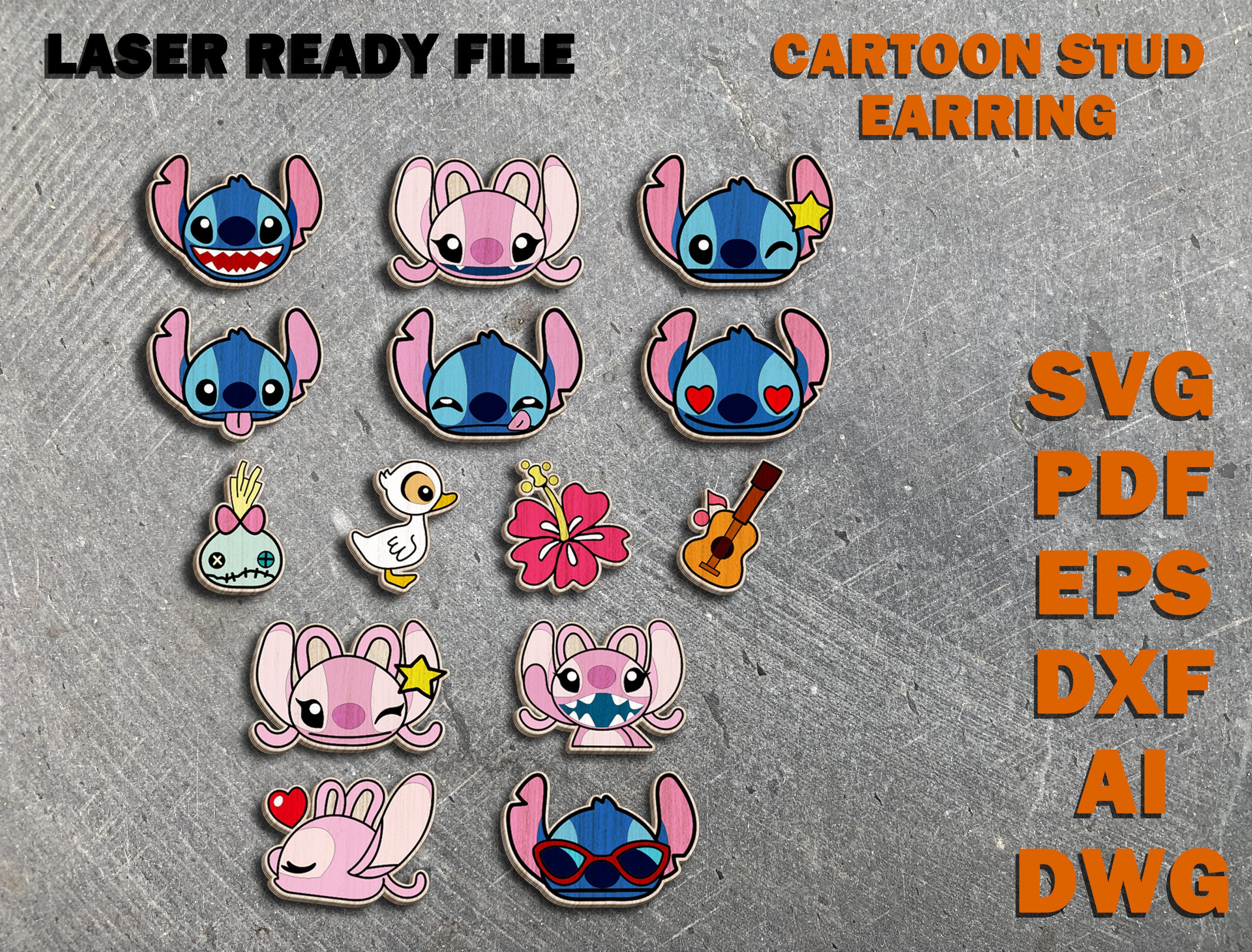 Cartoon Stud Earrings Svg Bundle Animal Earrings Svg Earring - Etsy Canada