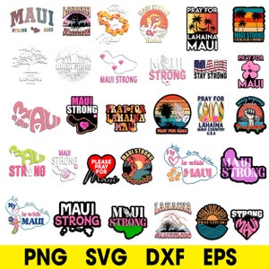 Bundle 30 Maui Strong Svg, Lahaina Svg, Maui Svg, Hawaii Map SVG, Maui ...