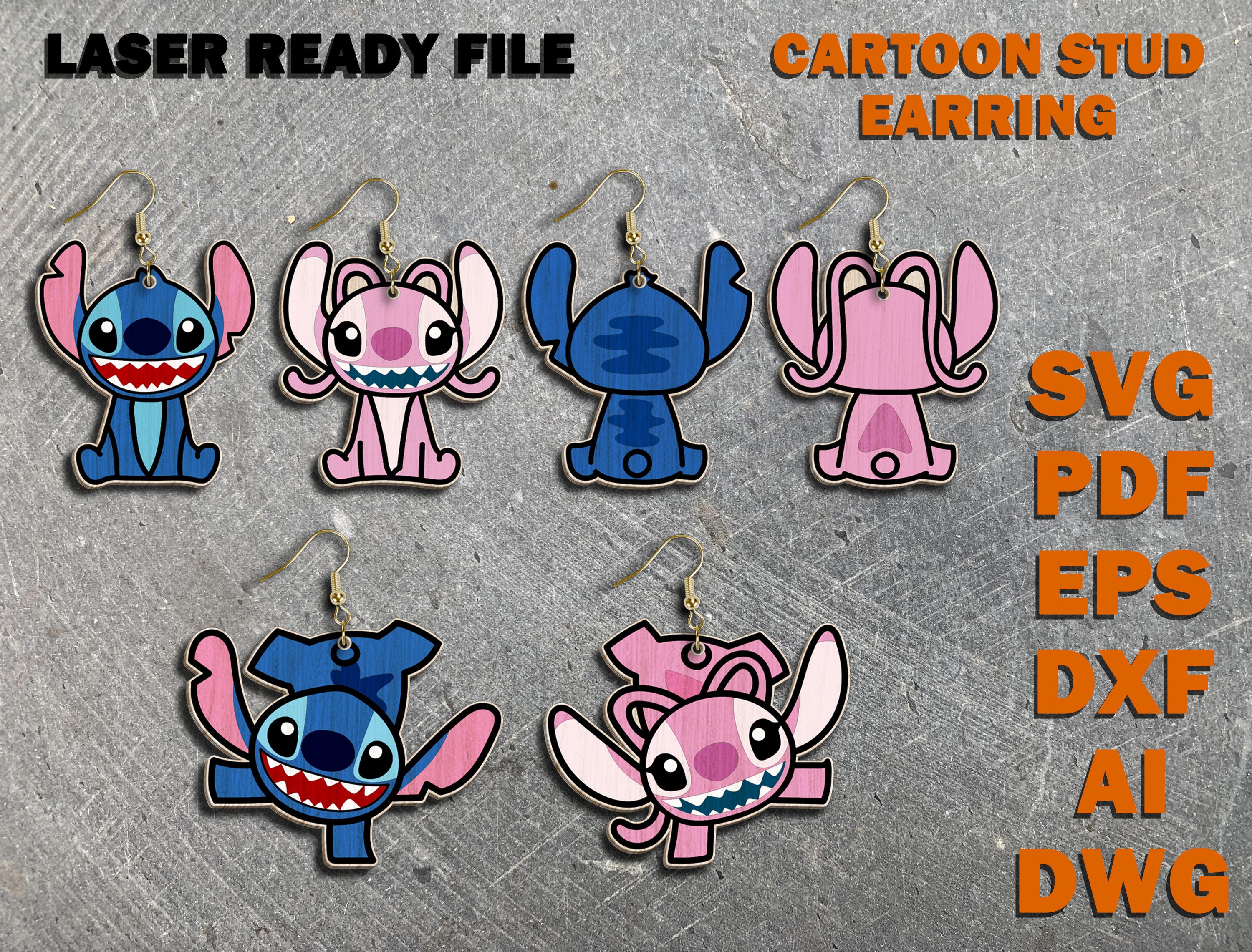 Cartoon Stud Earrings Svg Bundle Animal Earrings Svg Earring - Etsy Canada
