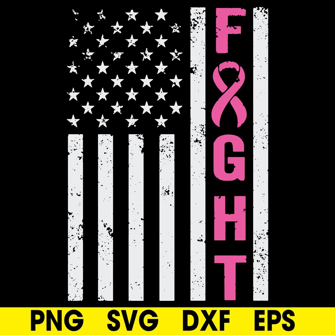 USA Flag Svg, Pink Cancer Svg, Pink Ribbon Svg,breast Cancer Svg ...