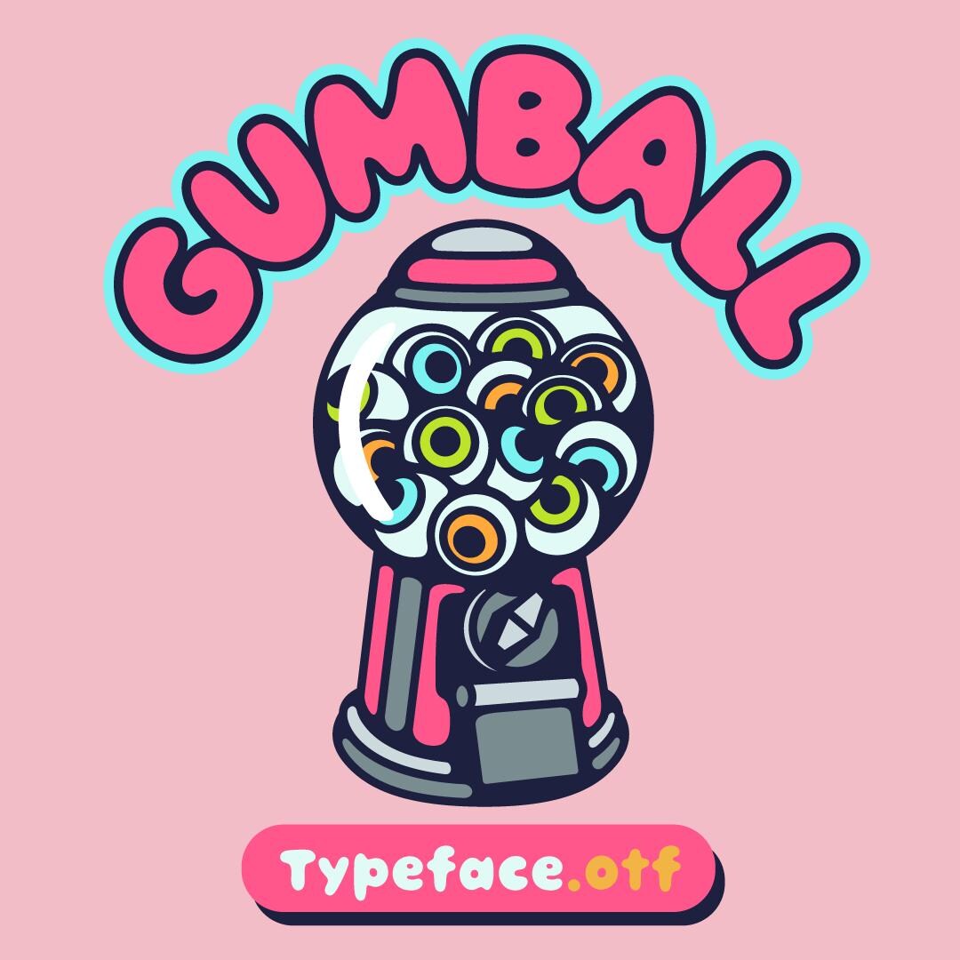 Gumball | A Kawaii Bubble Font - Etsy
