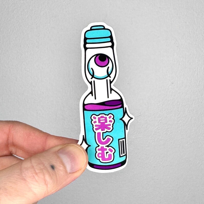 Kawaii Ramune Eyeball | Traditional Tattoo Style Vinyl Sticker | Laptop ...