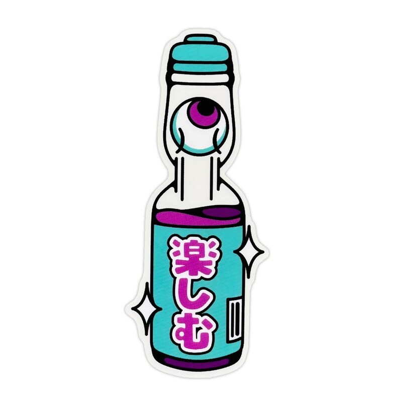 Kawaii Ramune Eyeball | Traditional Tattoo Style Vinyl Sticker | Laptop ...