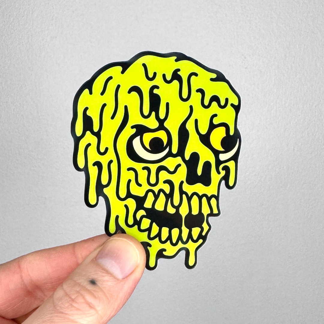 Slime Skull | Traditional Tattoo Style Glow in the Dark Vinyl Sticker ...