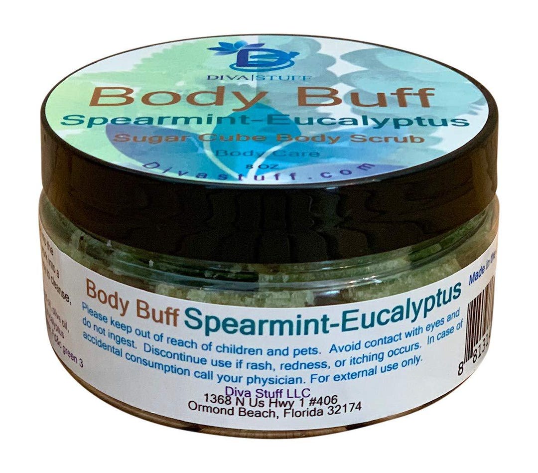 Diva Stuff Sugar Cube Body Buff Scrub, Spearmint Eucalyptus - Etsy