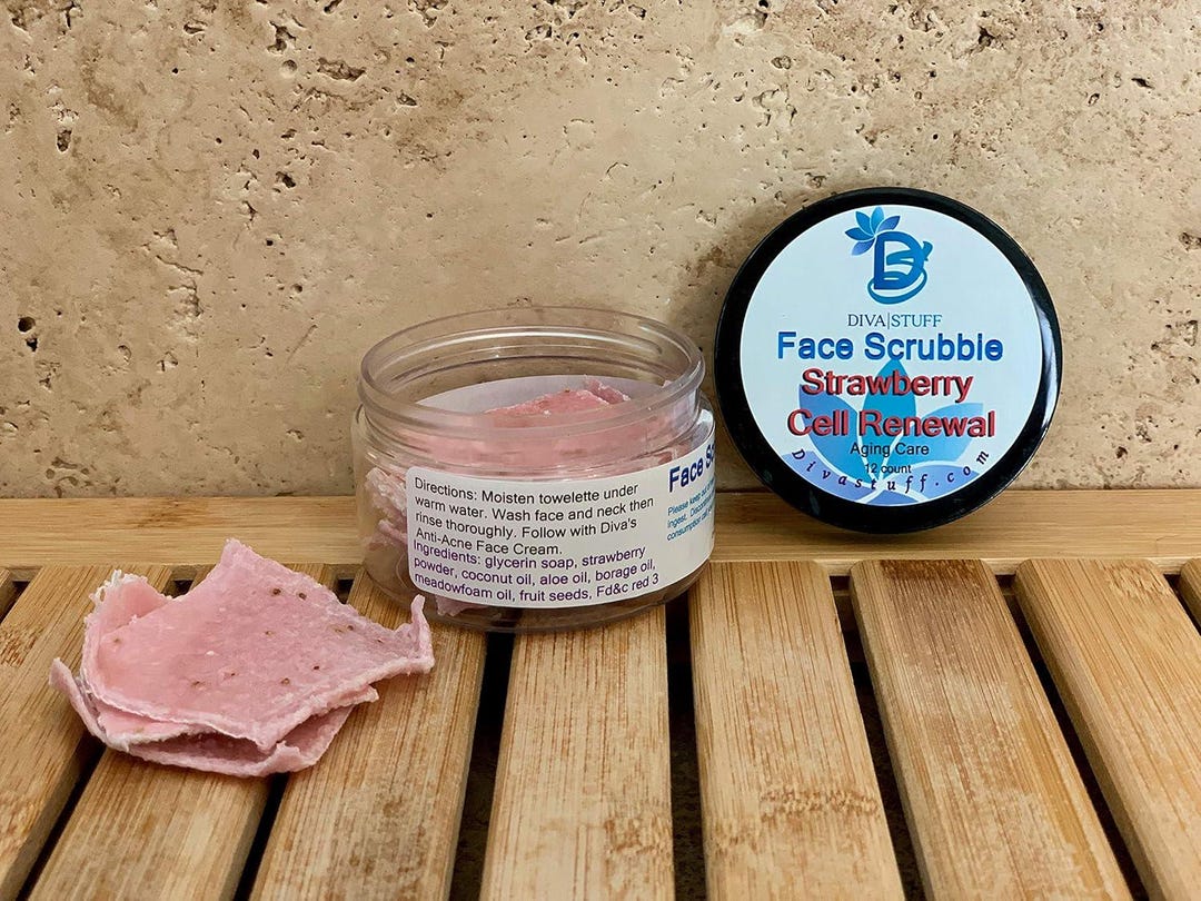 Diva Stuff Face Scrubbie - Strawberry Cell Renewal - Aging Skin - Etsy