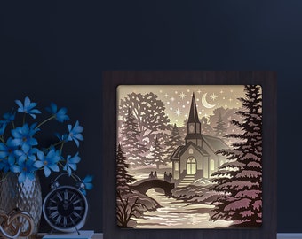 Church Shadow Box Svg - Etsy UK