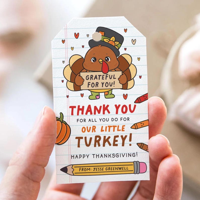 Editable Thanksgiving Gift Tag Printable, Thank You Teacher Gift, Coach ...