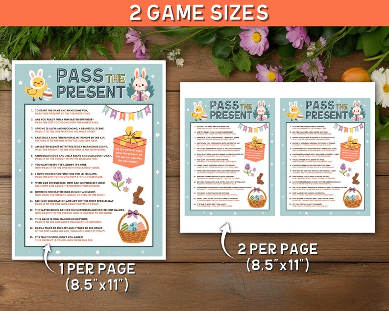 Easter Pass the Present Game, Pass the Prize Printable, Easter Party ...
