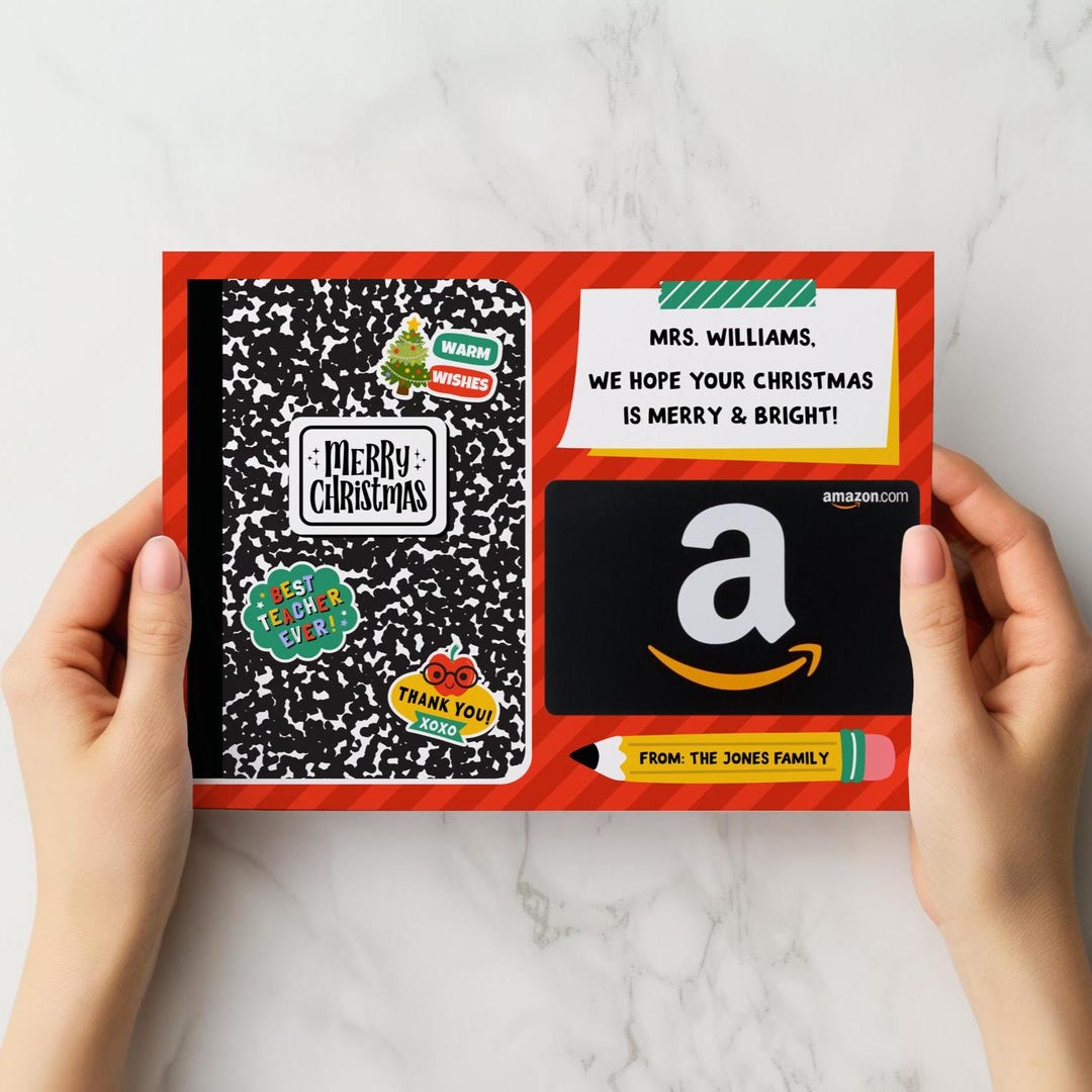 Christmas Gift Card Holder | Printable Teacher Gift | Holiday Present ...